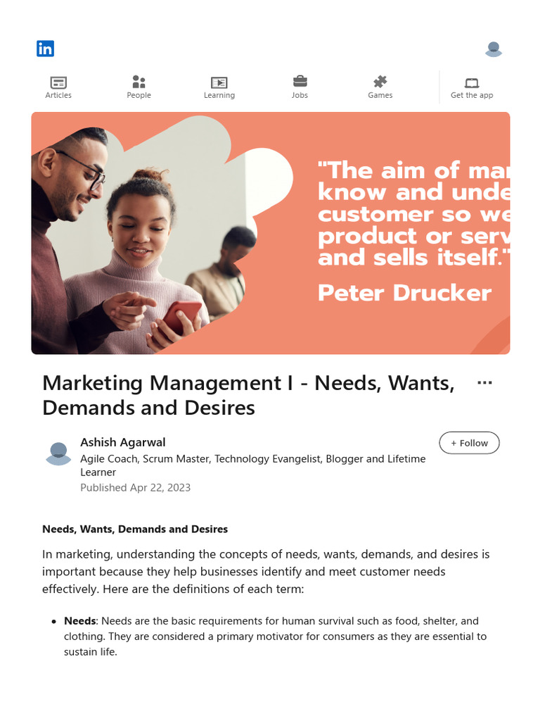 Marketing Management I - Needs, Wants, Demands and Desires | PDF ... Marketing Management I - Needs, Wants, Demands and Desires | PDF ...