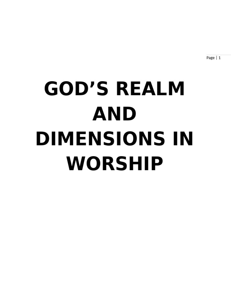 God's Realm and Dimension | PDF | God | God The Father