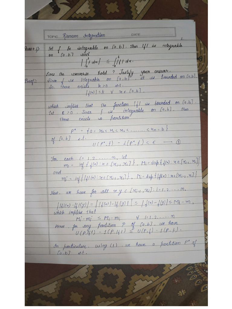 Riemann Integration Assignment | PDF