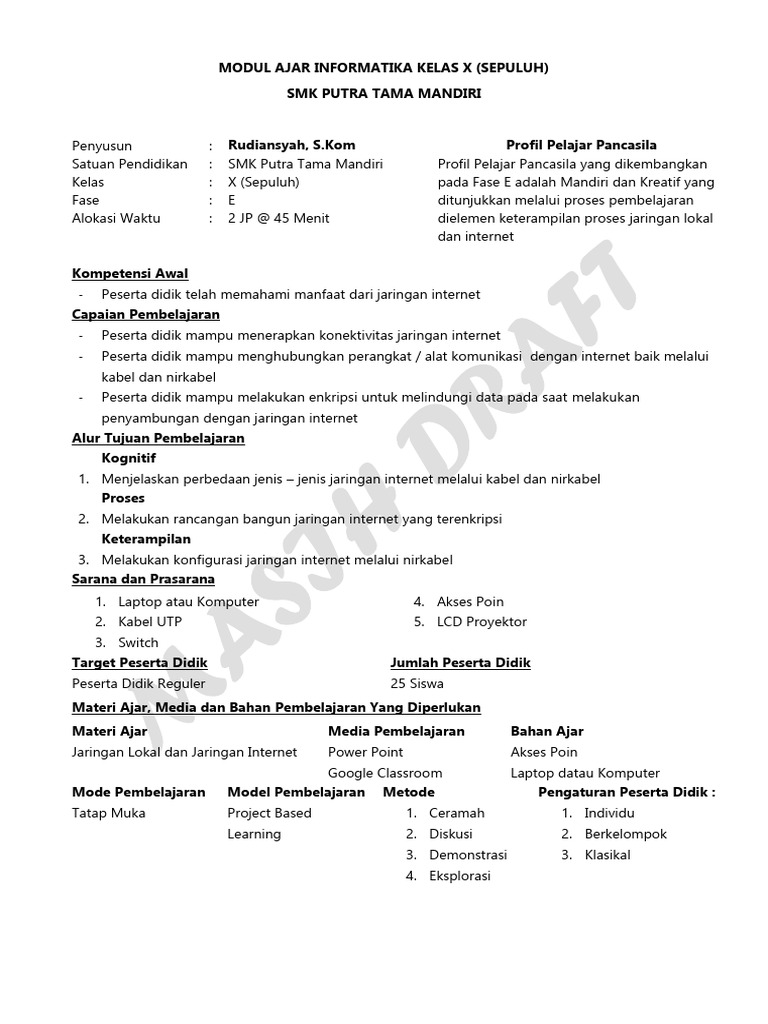 Modul Ajar (Masih Draft) | PDF