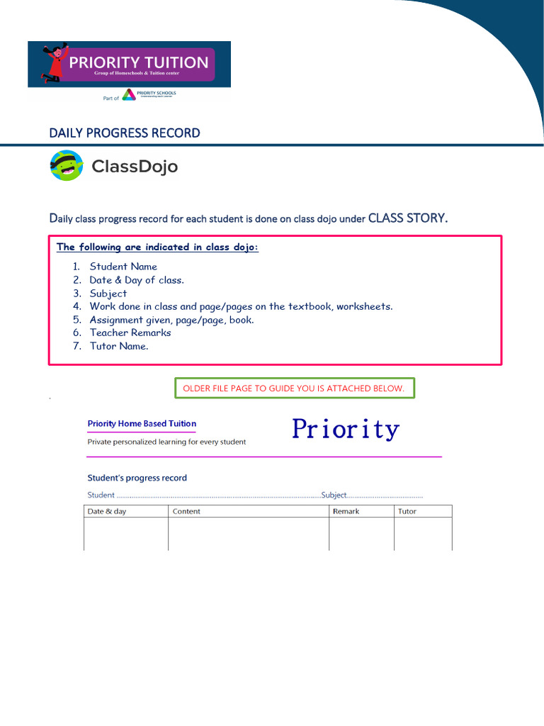Daily Class Progress Record 2023 PHBT | PDF