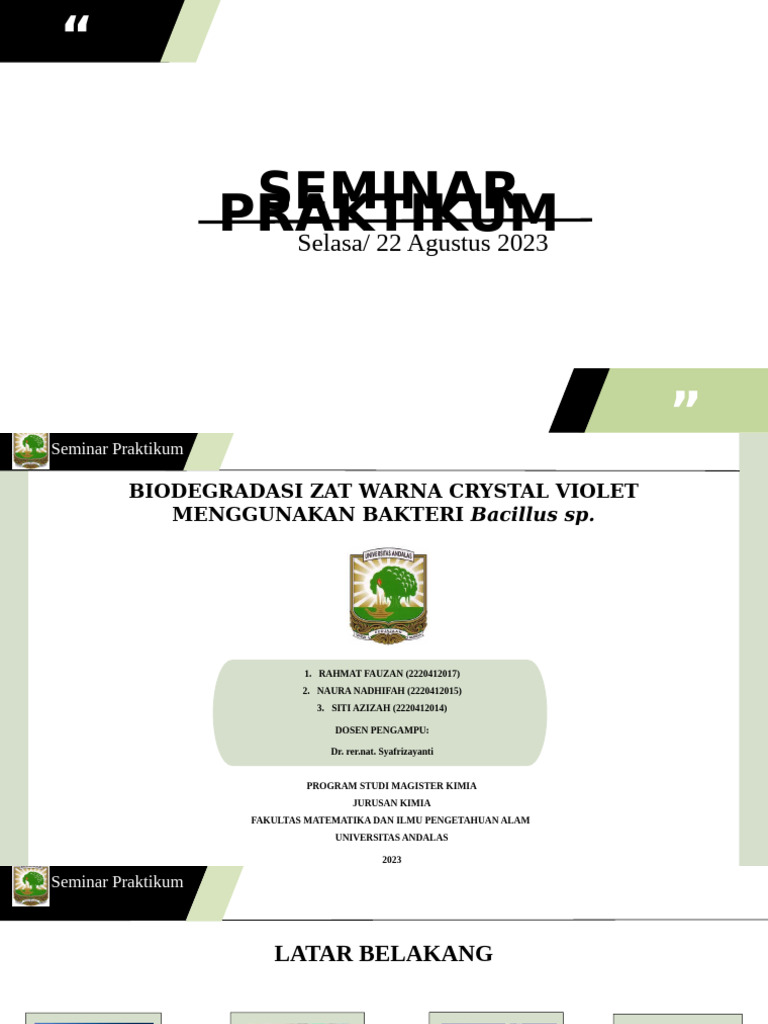 PPT-Praktikum Biokimia Lanjutan | PDF