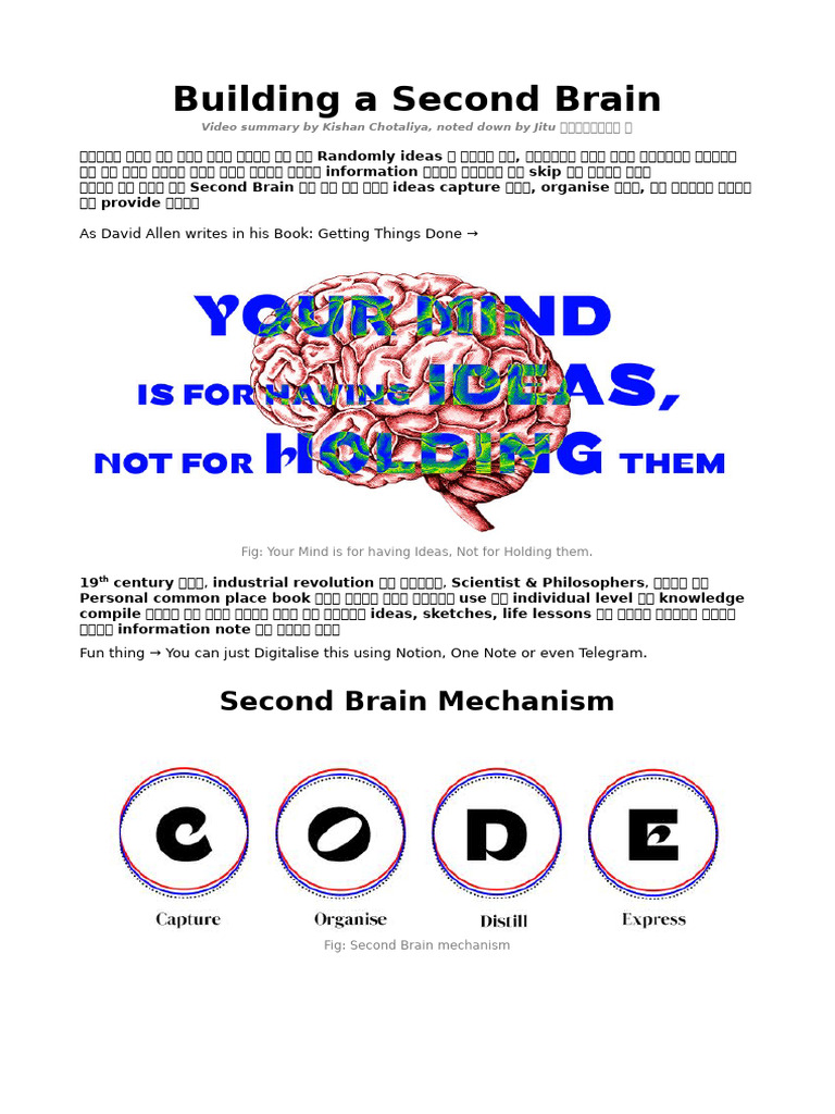 Building A Second Brain Summary | PDF