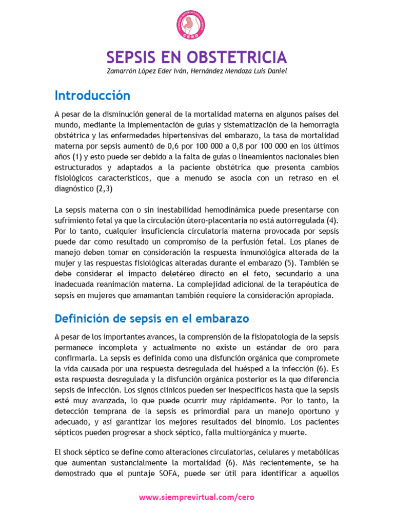 Sepsis en Obstetricia | PDF | Septicemia | Inflamación