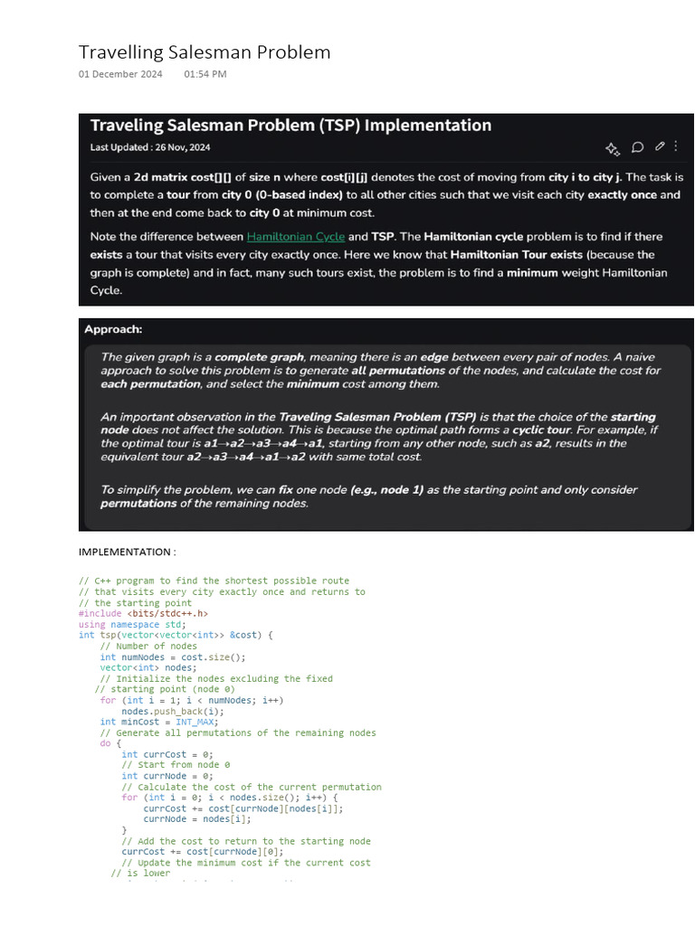 Travelling Salesman Problem | PDF | Computational Problems | Theoretical Computer Science