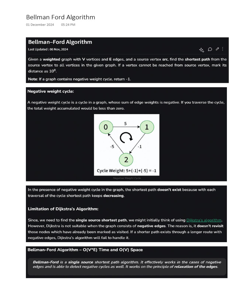 Bellman Ford Algorithm | PDF