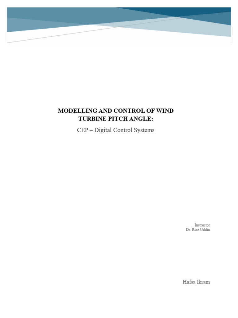 Modelling & Control of WTG Pitch Control - DCS | PDF | Wind Power | Turbine