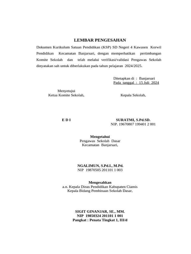 2. LEMBAR PENGESAHAN program kurikulum 2024_2025 | PDF