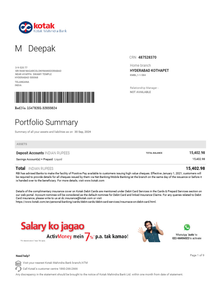 passbook | PDF | Banks | Debit Card