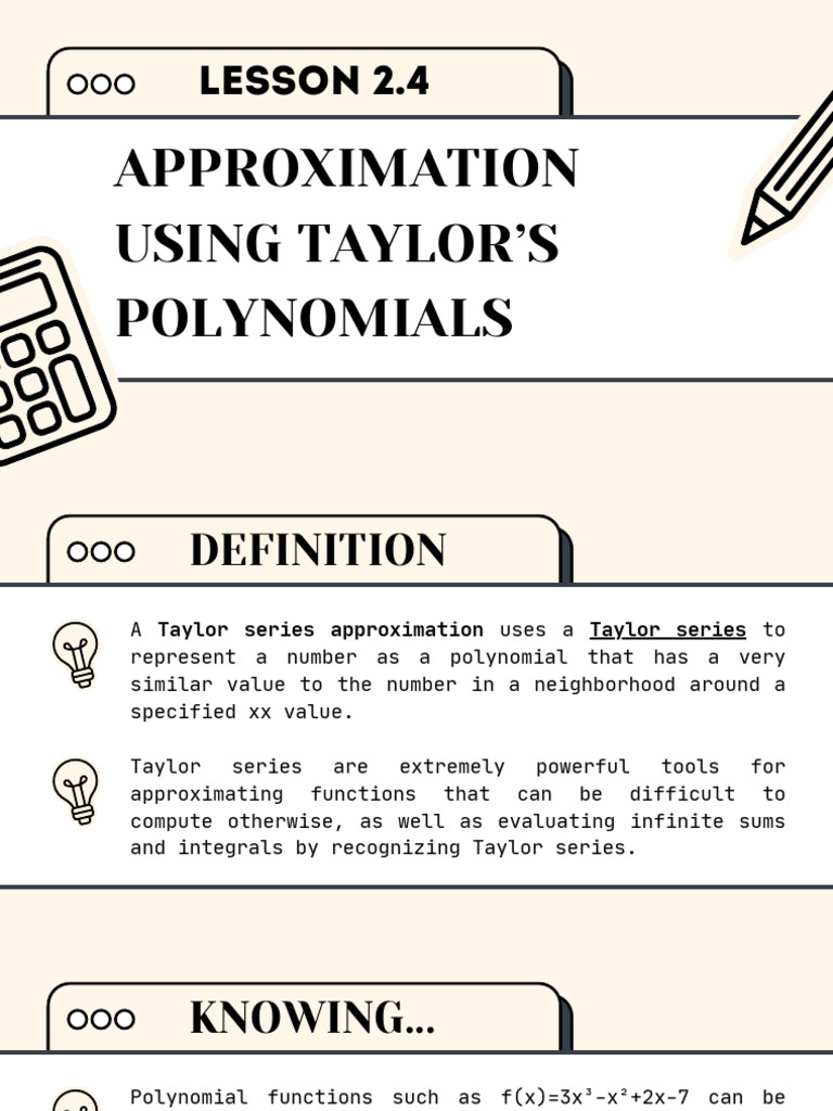 Taylors Polynomial Approximation | PDF