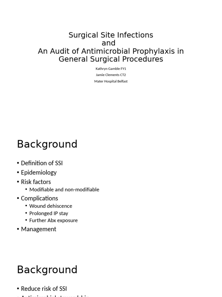 Audit of Antimicrobial Prophylaxis in Surgery | PDF | Methicillin ...