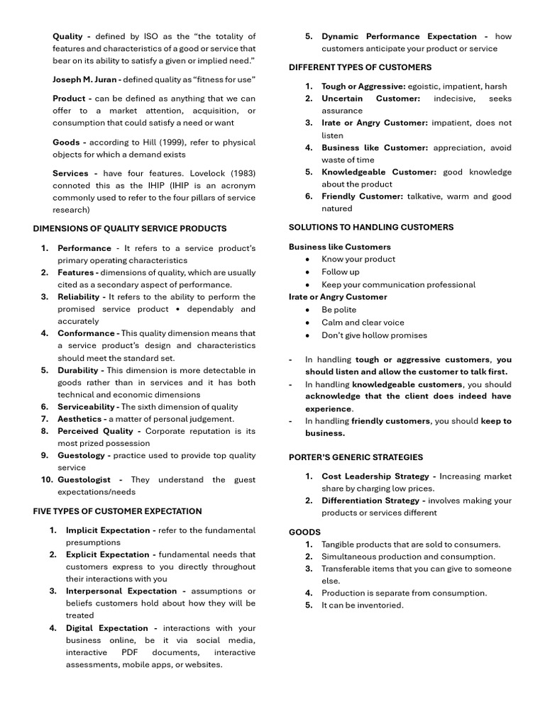 Understanding Quality in Products and Services | PDF | Goods | Customer