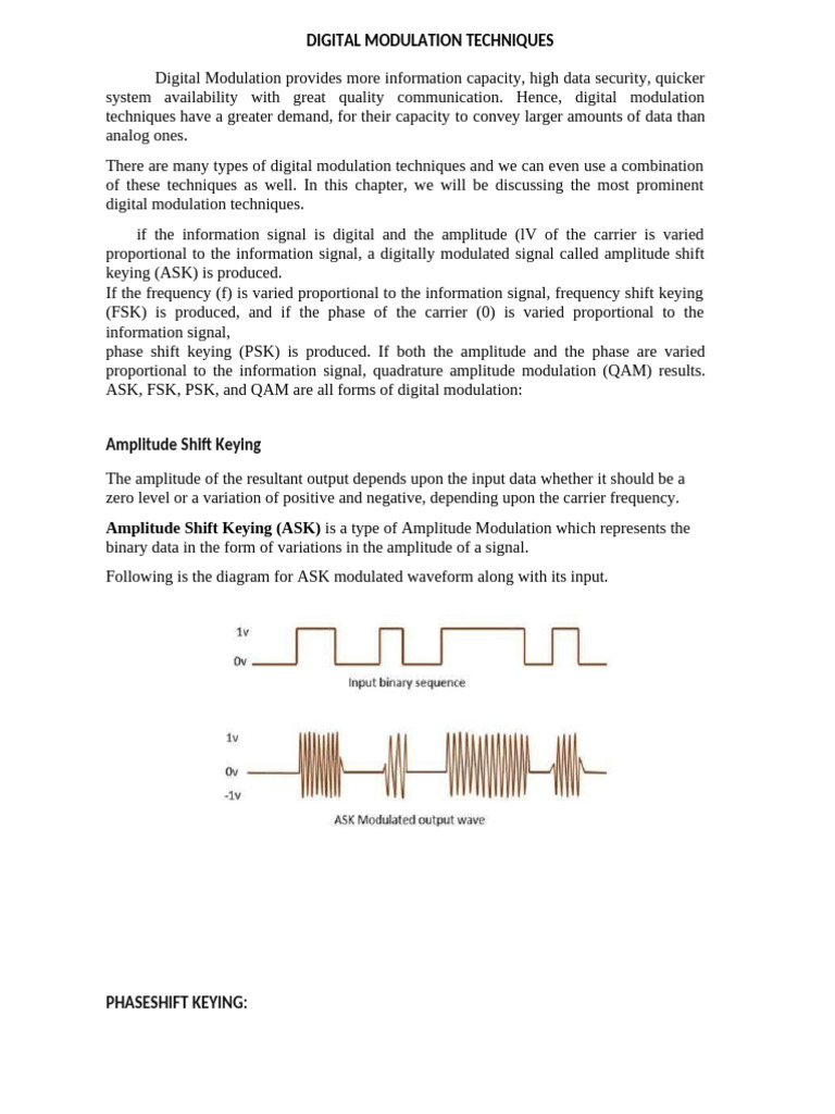 Dc 2nd Unit Pdf Modulation Electrical Engineering