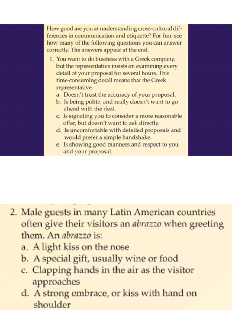 Culture Exercises | PDF