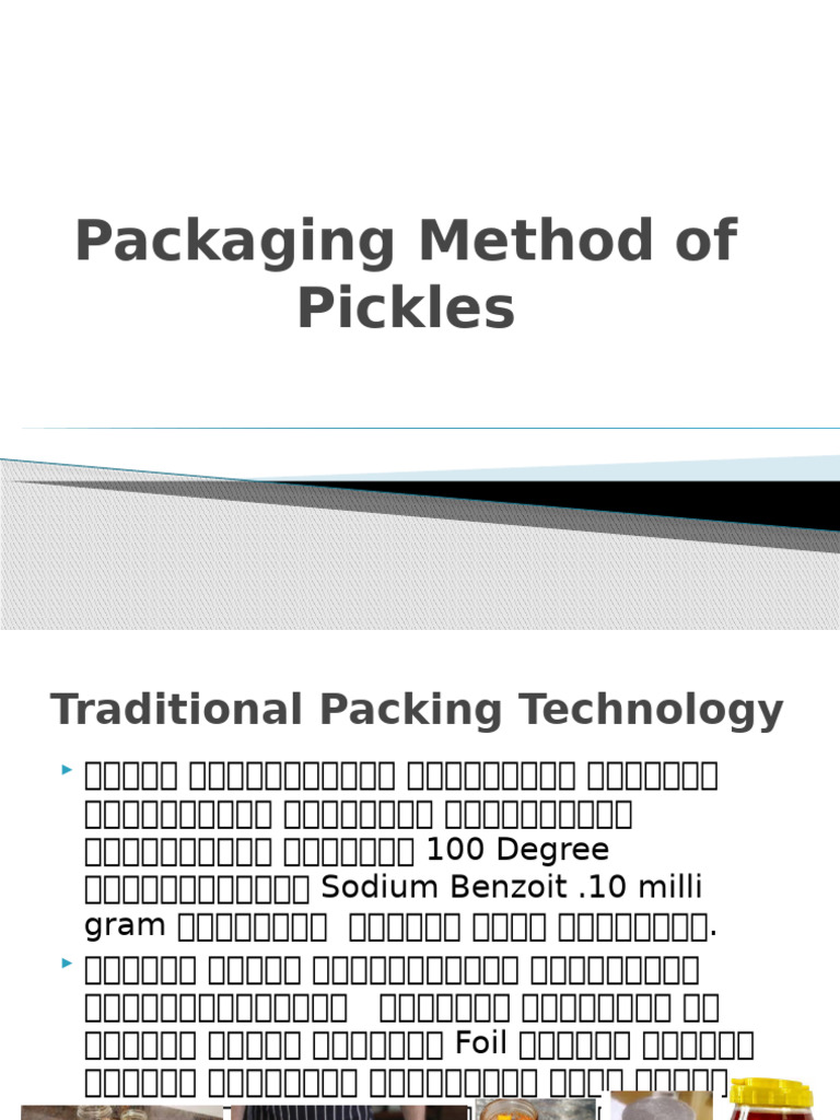 Packing method pickle | PDF