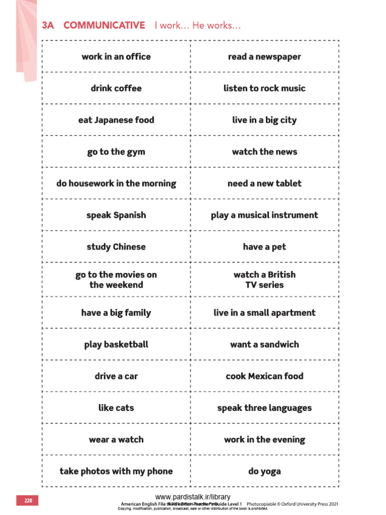 Communicative Activity 3A | PDF
