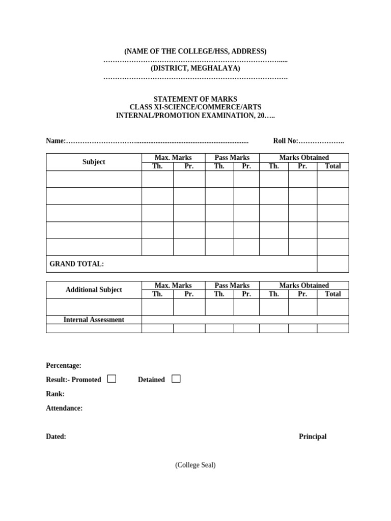 SAMPLE MARKSHEET | PDF