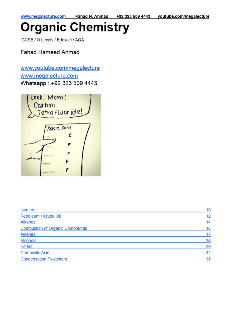 Organic Chemistry Igcse o Levels - Google | PDF | Alkene | Functional Group