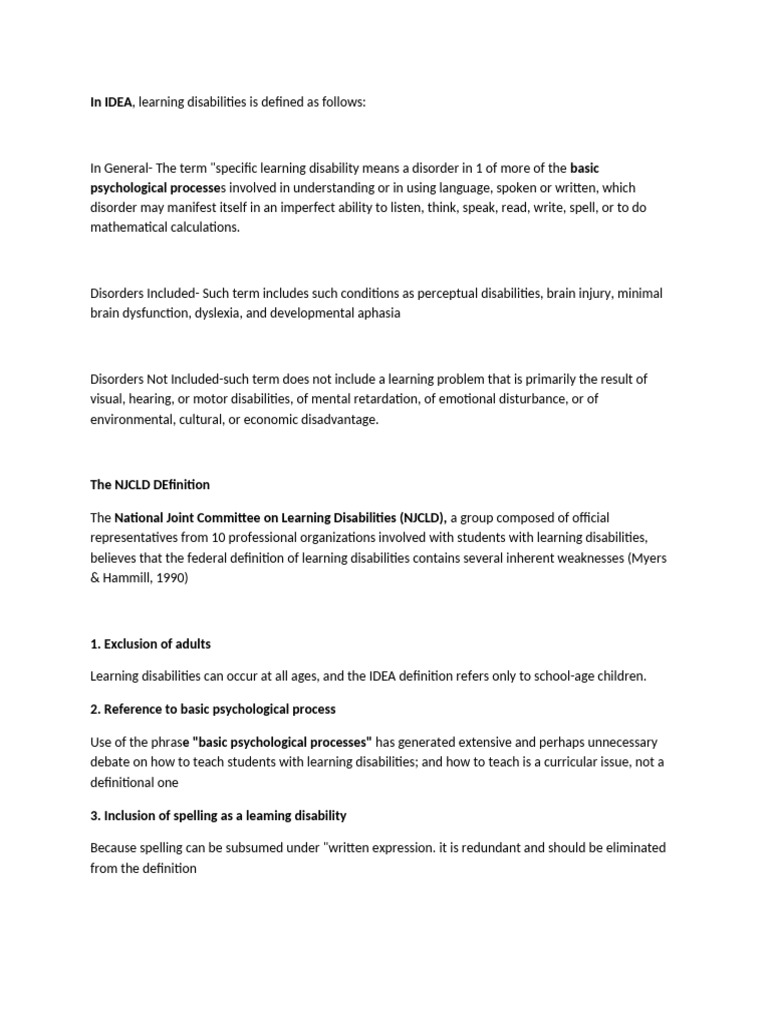Learning Disabilities(1) | PDF | Learning Disability | Dyslexia