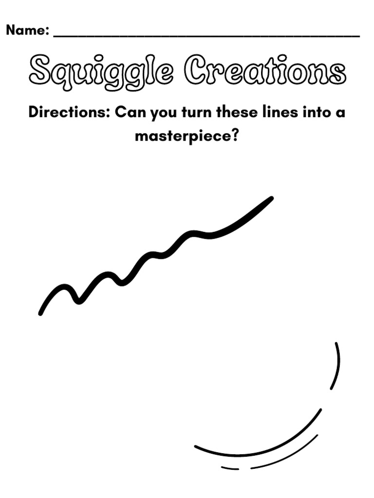 Squiggle Creations: Directions: Can You Turn These Lines Into A ...