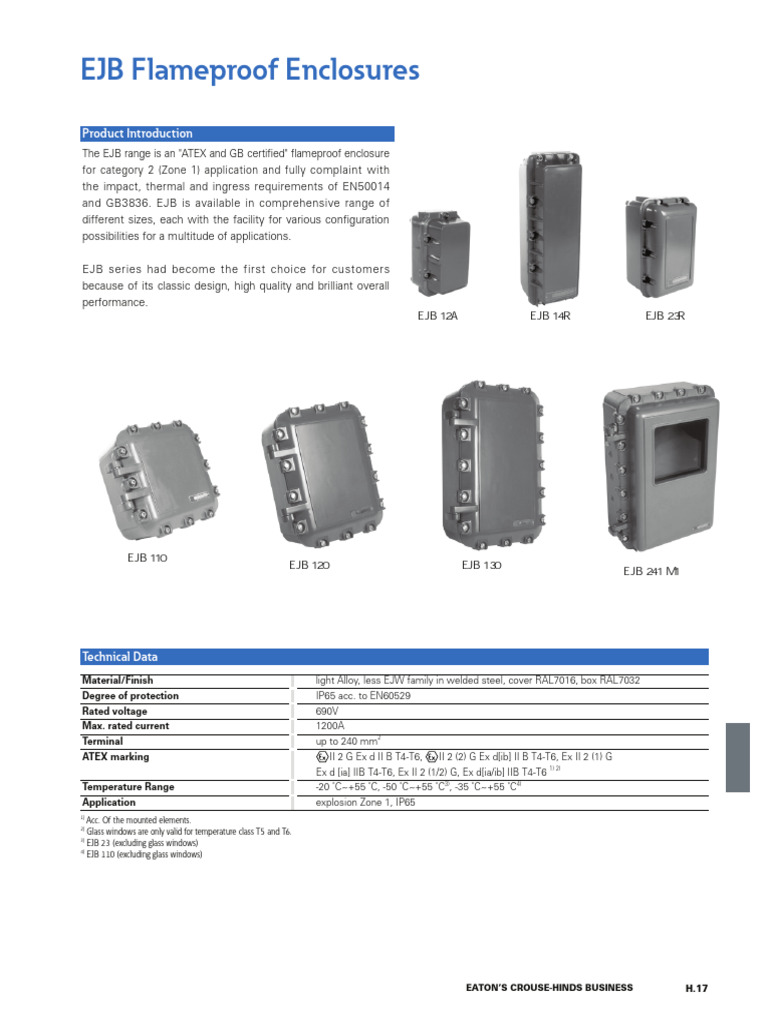 Catalog Item 1 - EJB Flameproof Enclosures | PDF | Electrical Engineering | Equipment