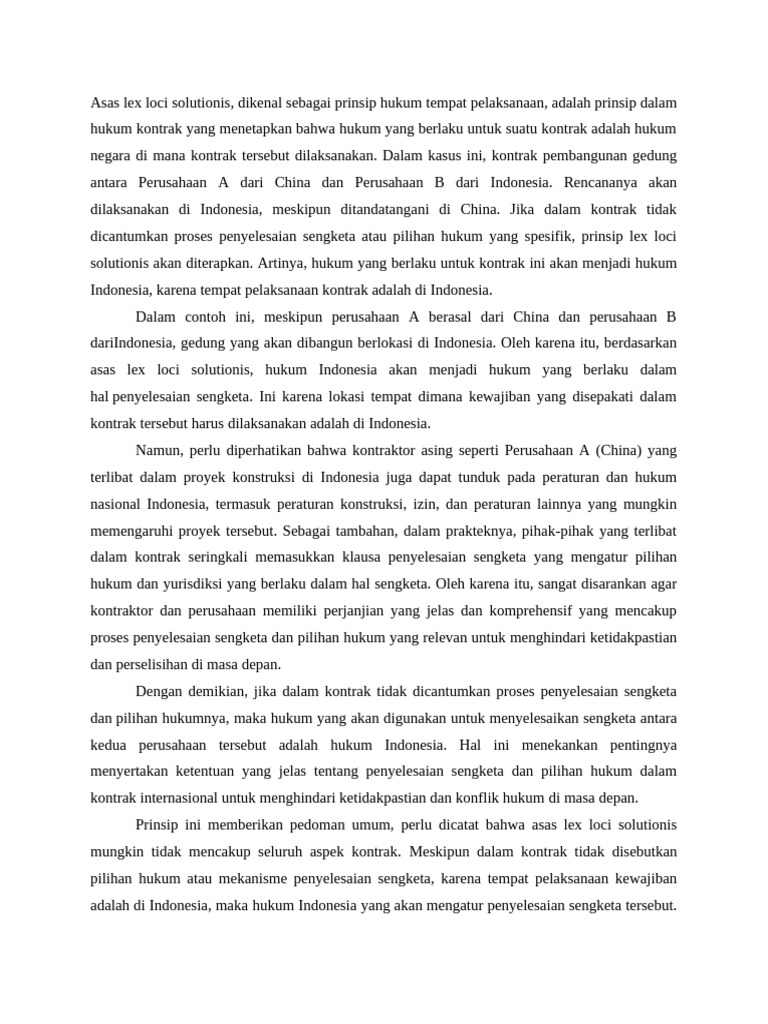 Asas Lex Loci Solutionis | PDF