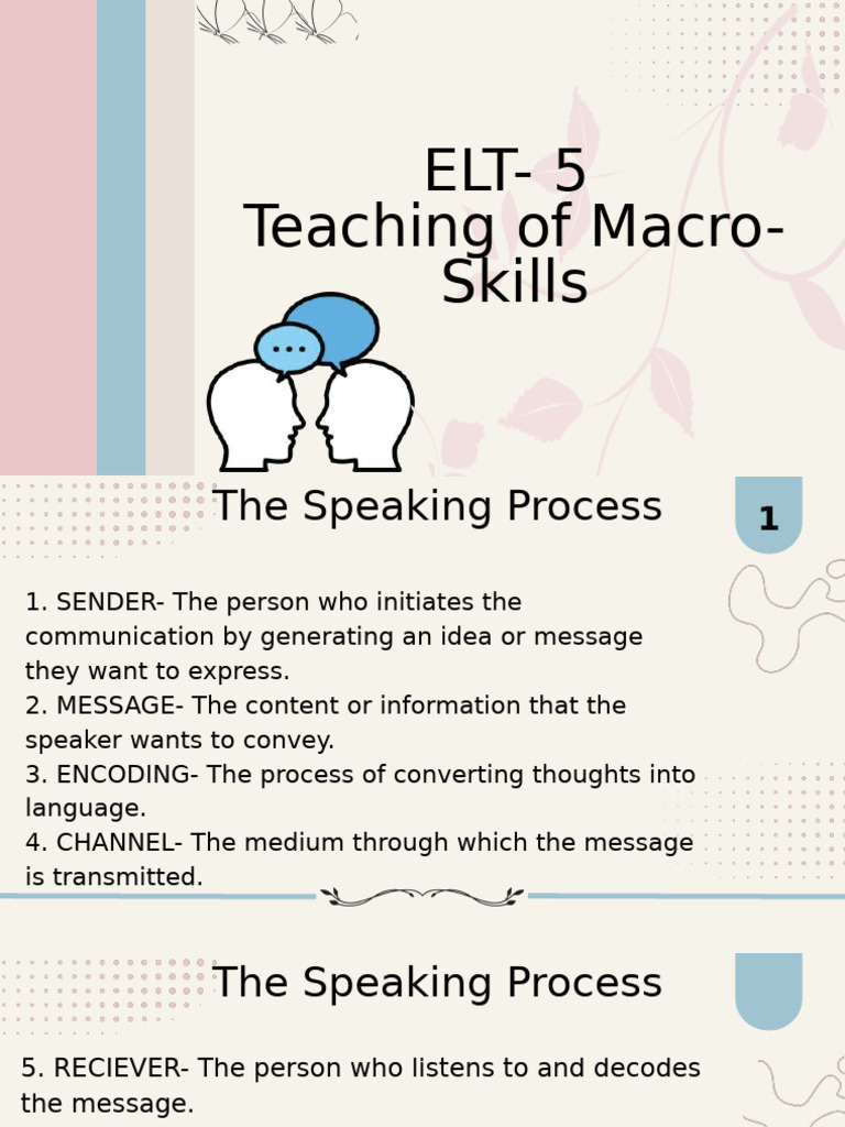 ELT 5 Teaching of Macro Skill | PDF | Communication | Vocabulary