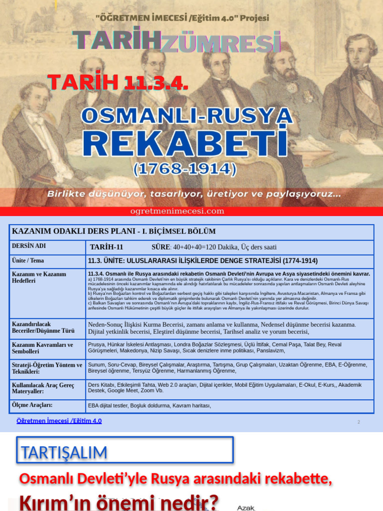 11.3.4. Osmanlı - Rusya Rekabeti (1768-1914) Plan-Sunum-Slaytı | PDF