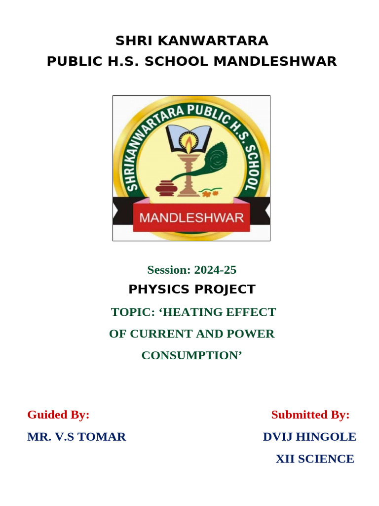 DVIJ Physics project | PDF | Electrical Resistance And Conductance ...