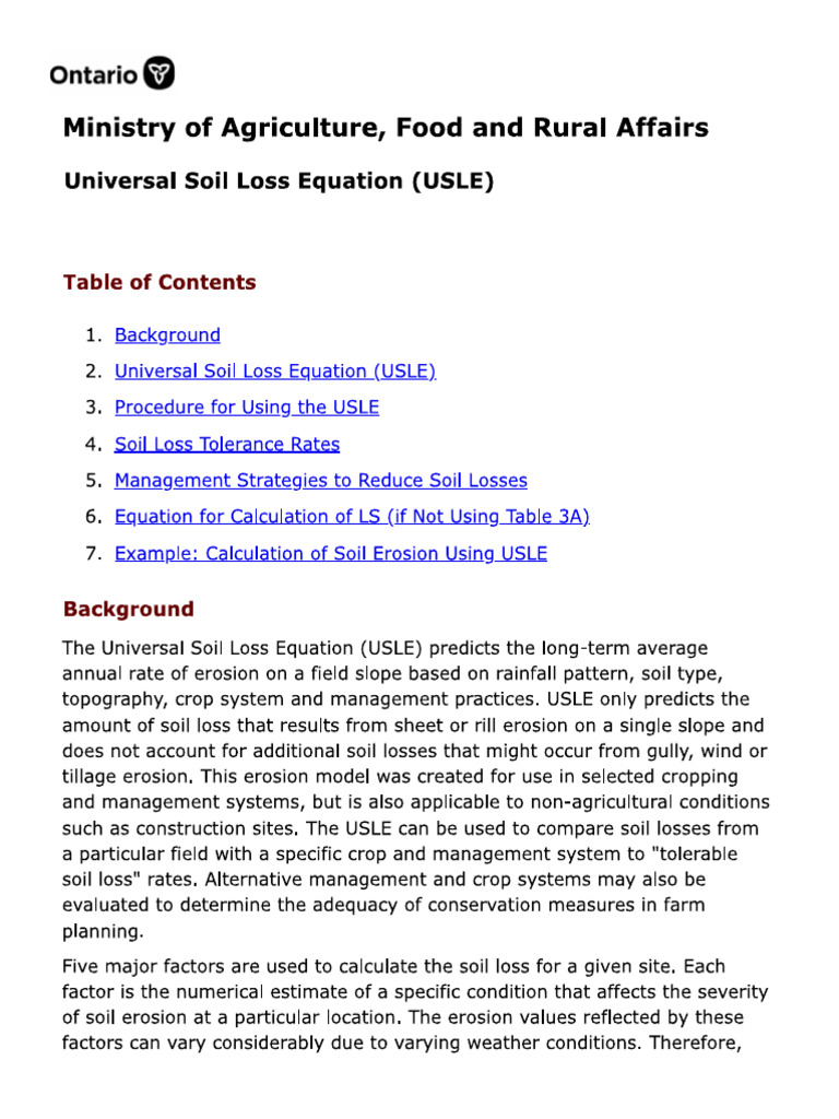 Model USLE | PDF
