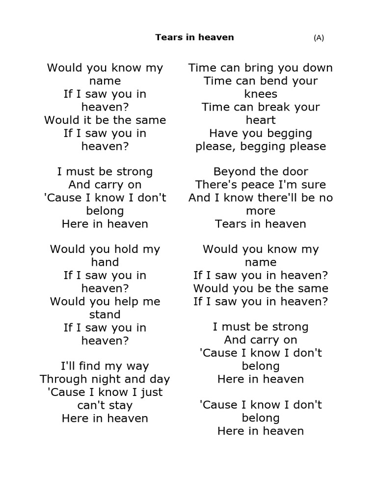 Tears in Heaven | PDF