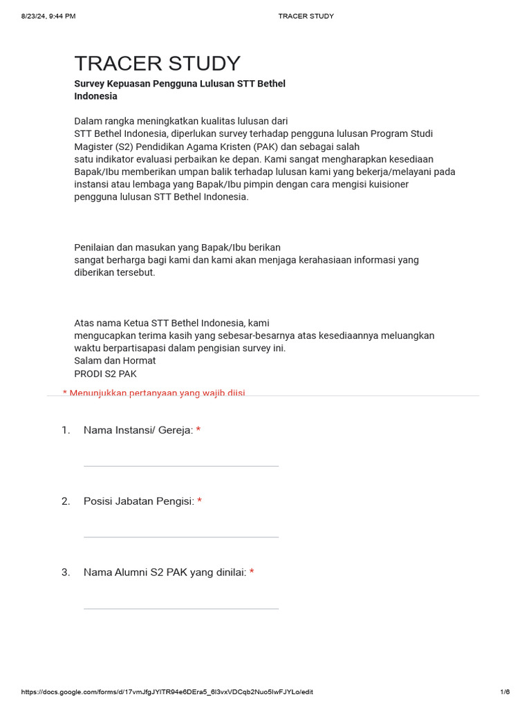 Tracer Study S2 Pak | PDF