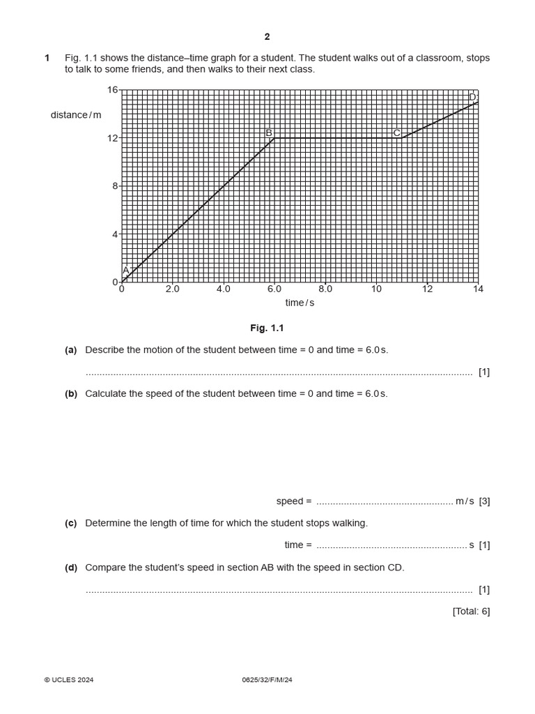 Distance-Time Graph | PDF