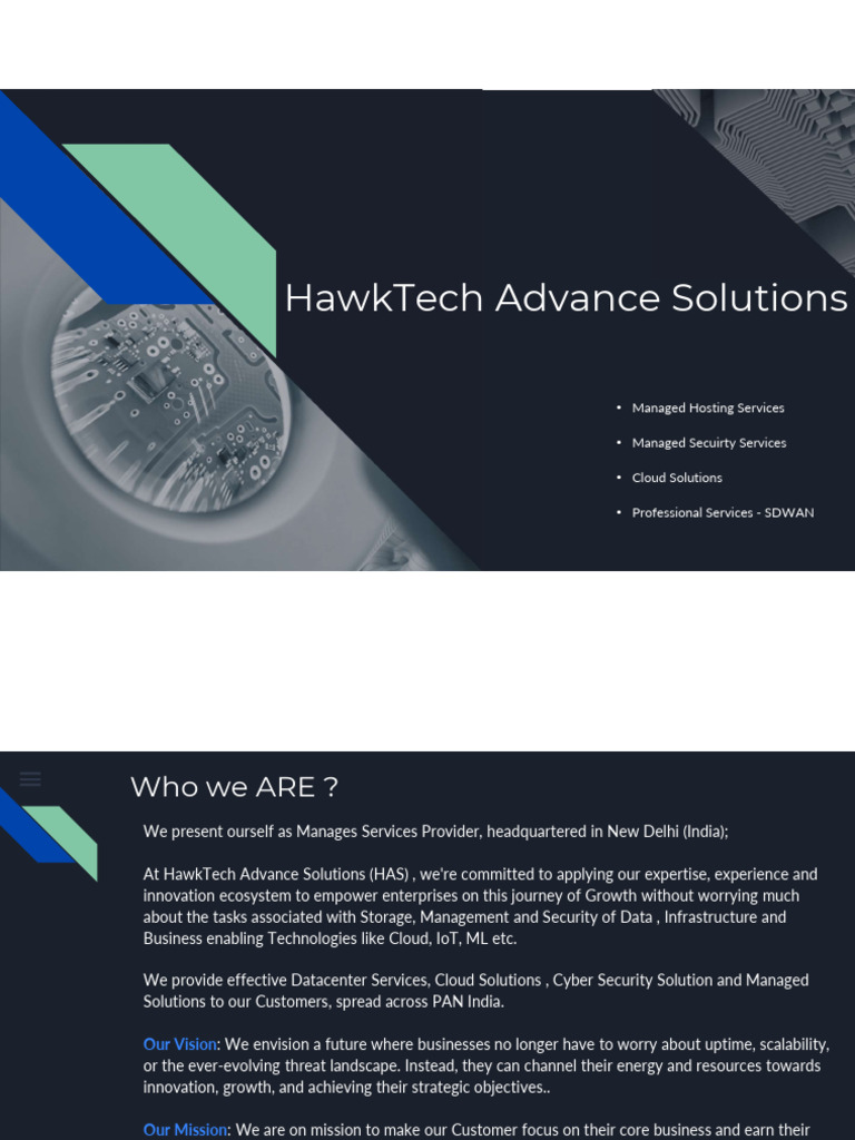 HawkTech Sales Profile - Ver1.2 | PDF | Cloud Computing | Computer Security