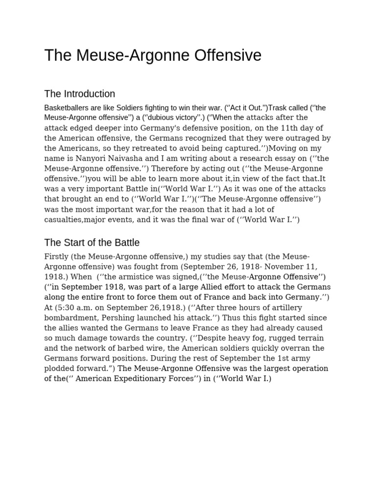 Meuse-Argonne Offensive Overview | PDF | World War I | Military