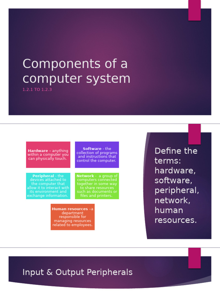 1.2.1 To 1.2.3 Components of A Computer System | PDF | Computer Network ...