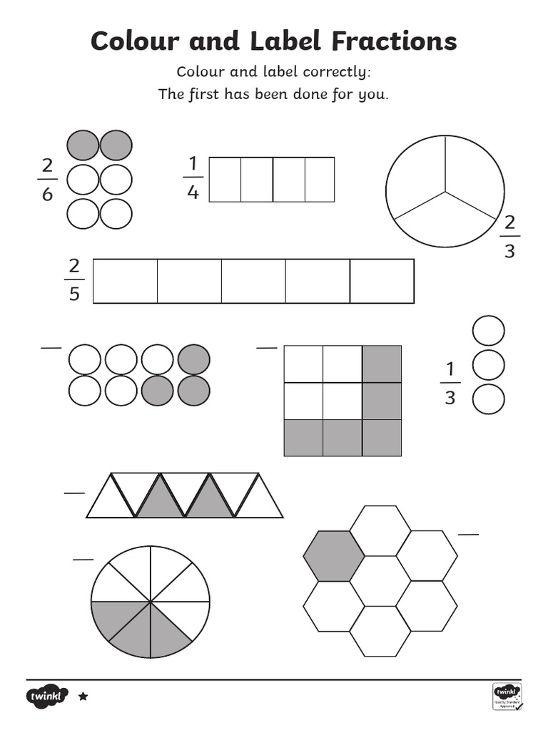 Fractions Colour Worksheet - S3 | PDF