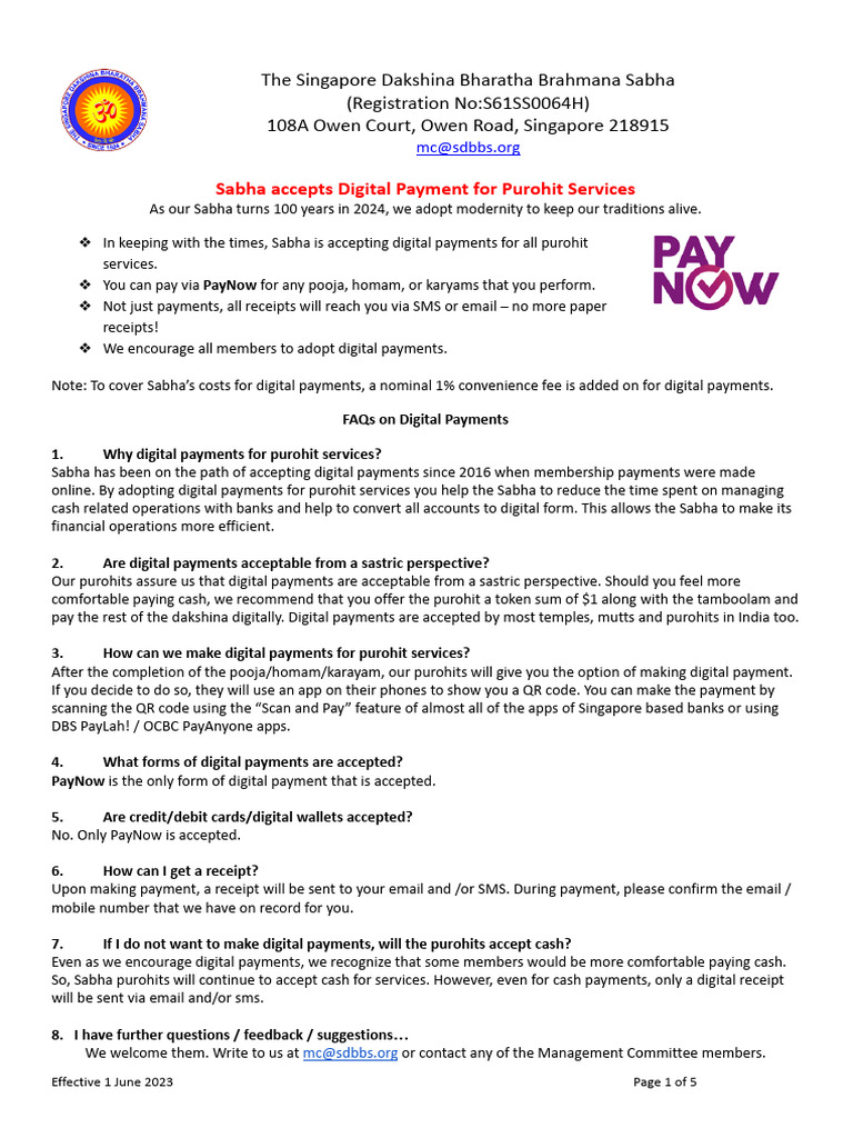 Sdbbs-Purohit Dakshina 2023 Members17sep24 | PDF