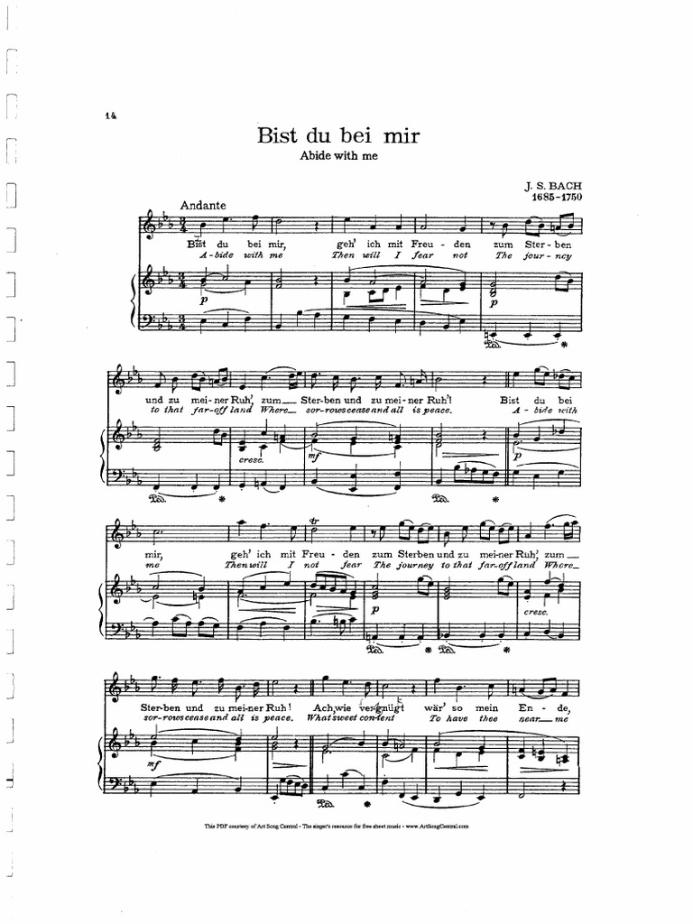 Bist Du Bei Mir (J. S. Bach) | PDF