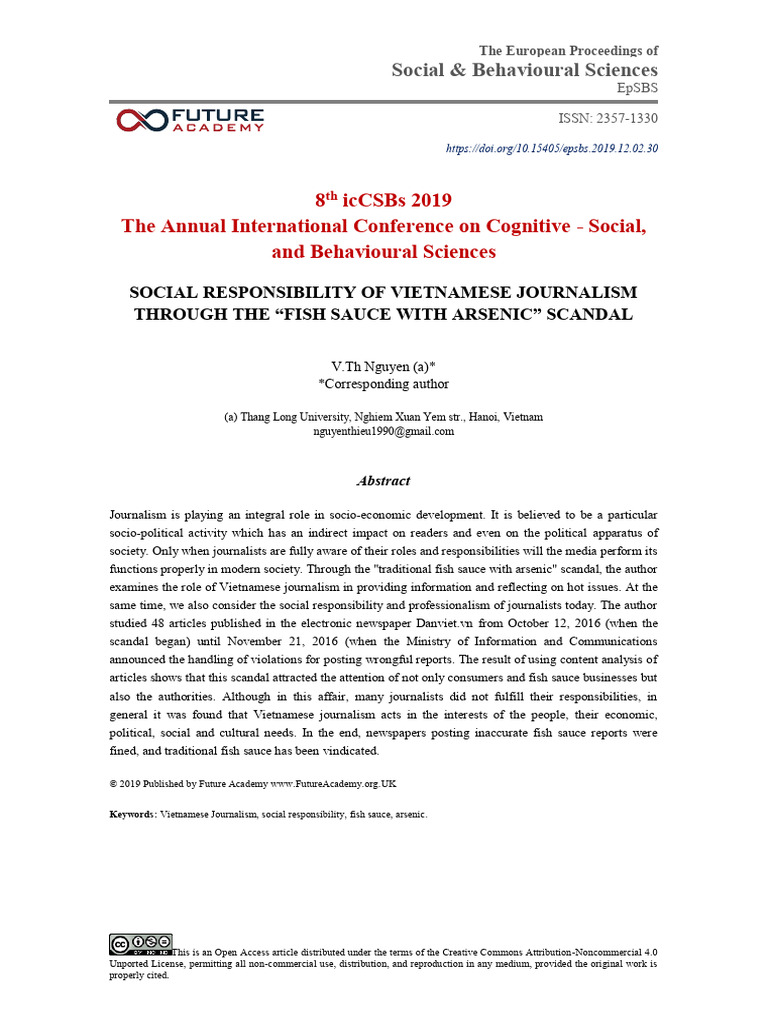 Social Responsibility of Vietnamese Journalism THR | PDF | News | Vietnam