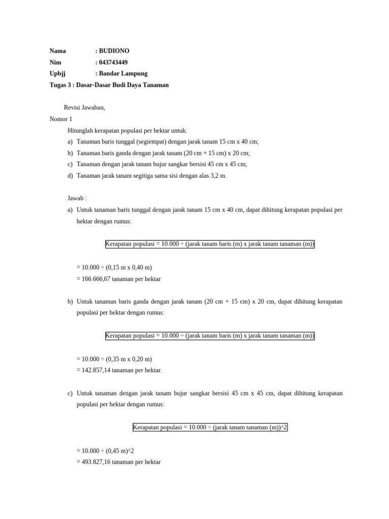 Refisi Tugas 3 Dasar Dasar Budidaya Tanaman | PDF