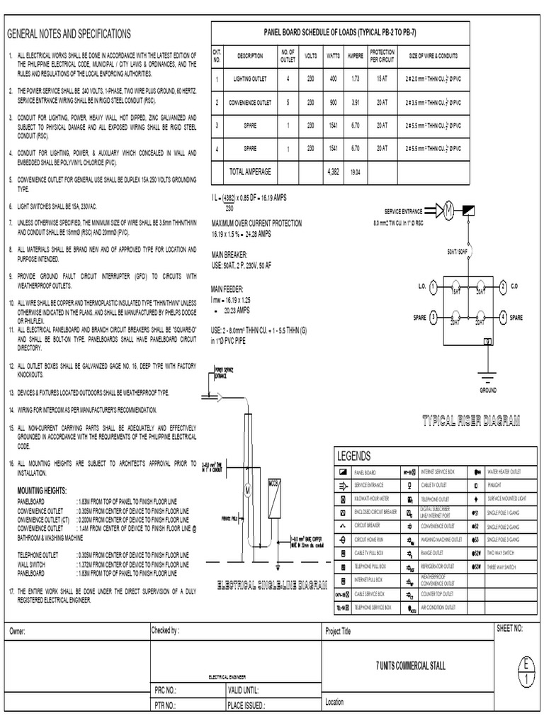 COMMERCIAL STALL-E1 | PDF | Electrical Wiring | Components