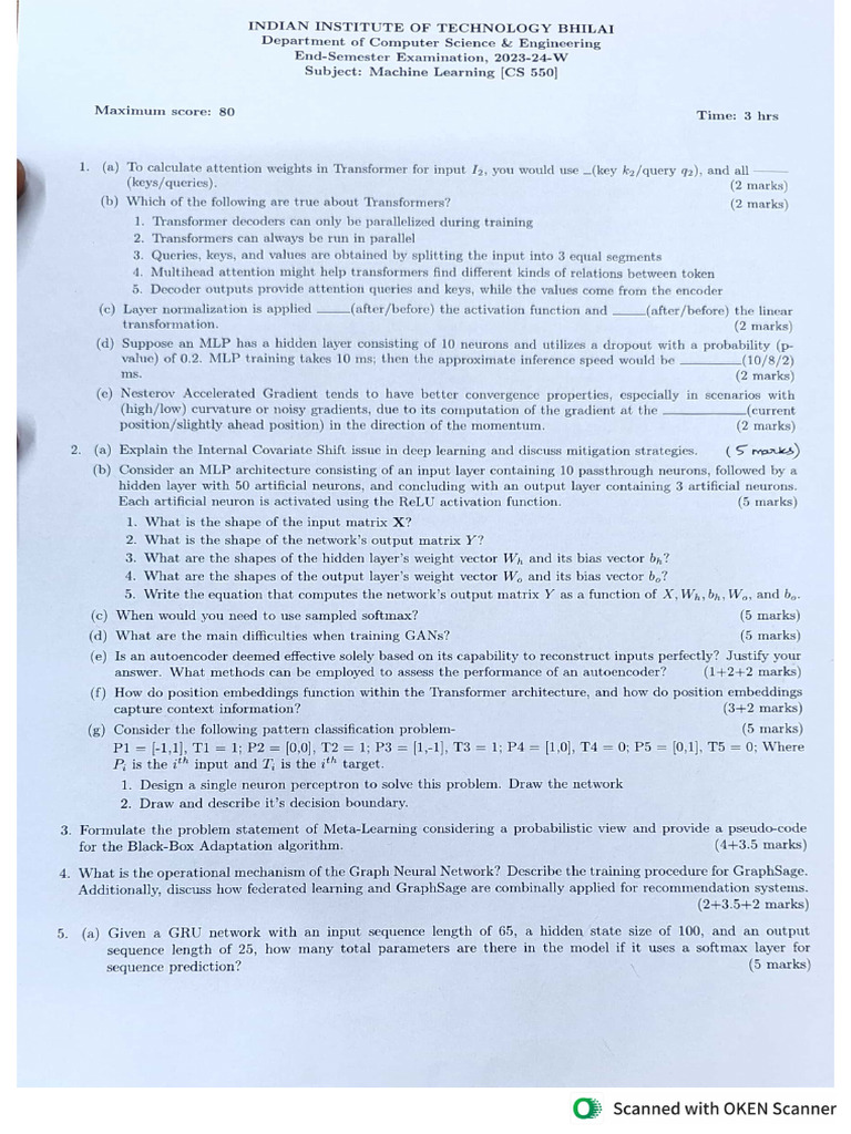 End Sem Sample Paper | PDF