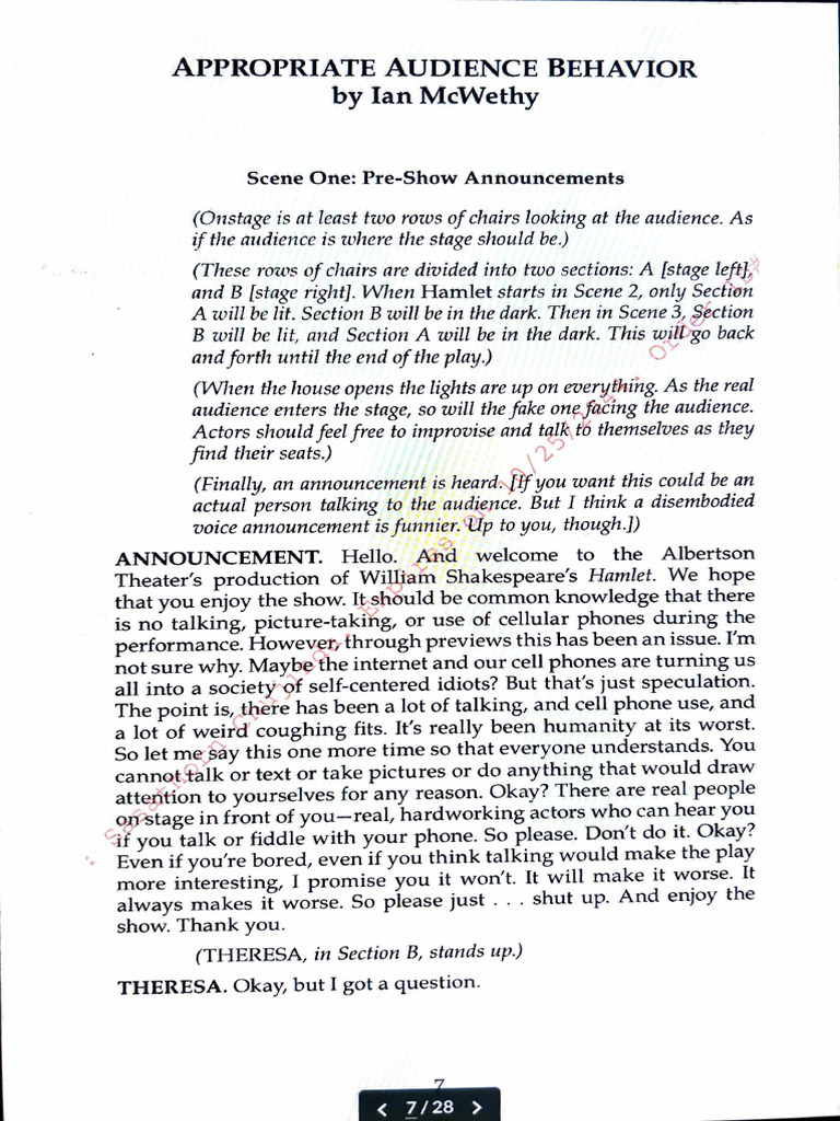 Appropriate Audience Behavior | PDF