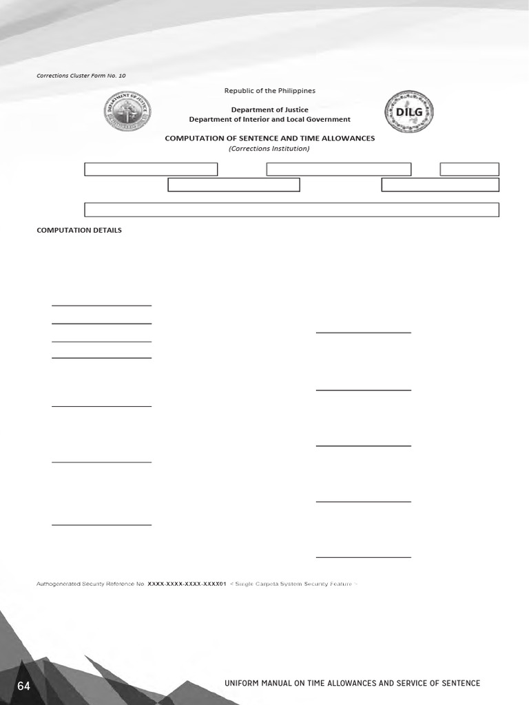 Computation of Sentence and Time Allowances | PDF | Prison | Public Law