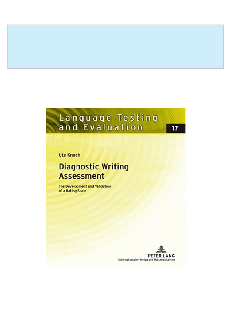 Download Diagnostic Writing Assessment The Development and Validation ... Download Diagnostic Writing Assessment The Development and Validation ...