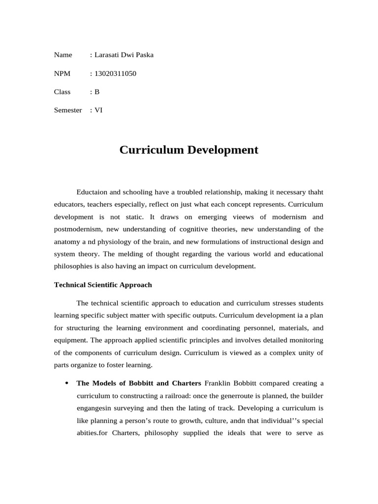Curriculum and Material Development 7 | PDF | Curriculum | Knowledge