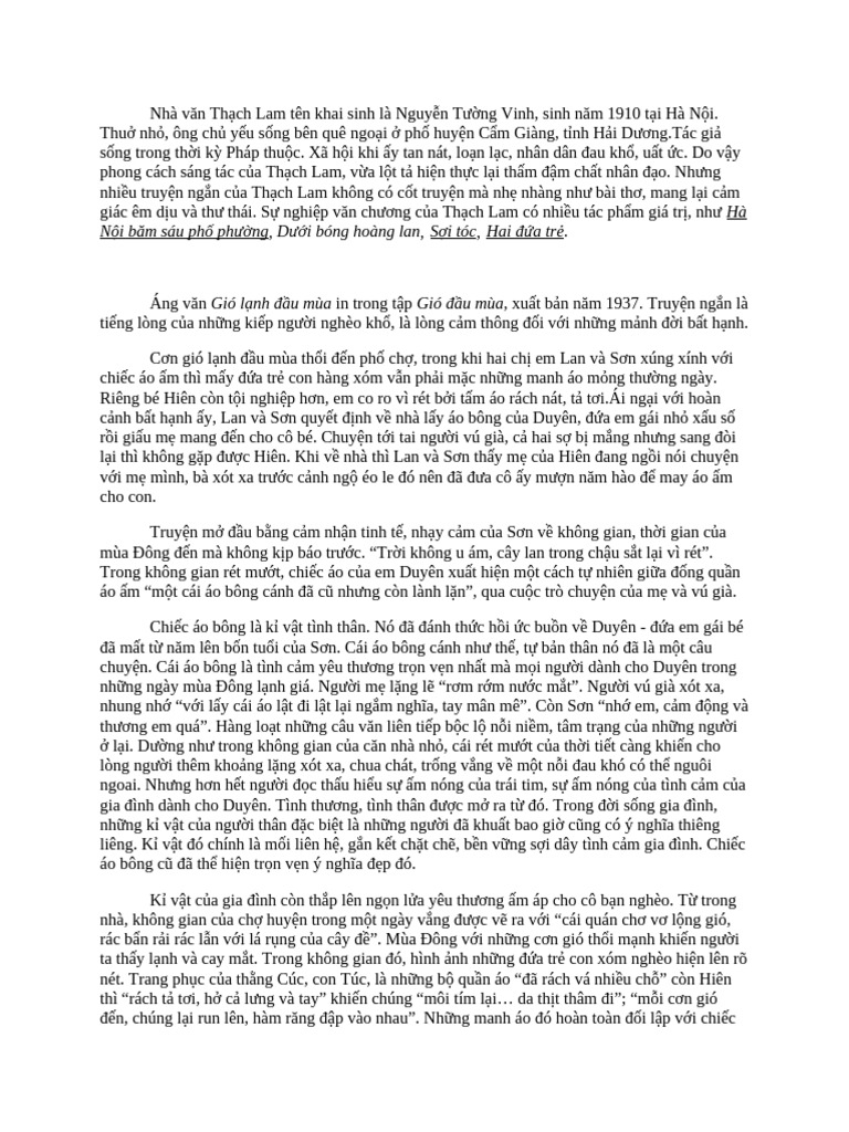 Gio Lanh Dau Mua - Chot | PDF