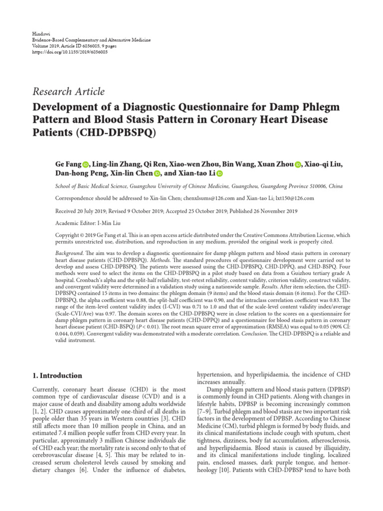 Development_of_a_Diagnostic_Questionnaire_for_Damp | PDF | Validity ...
