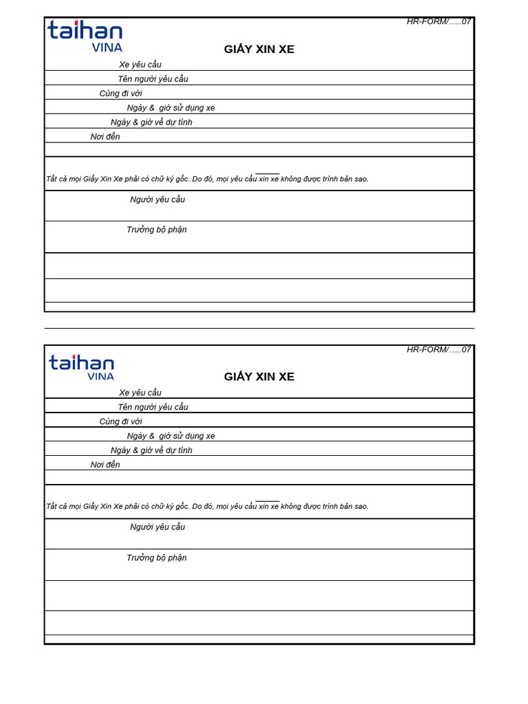 Car - Request - Form New | PDF